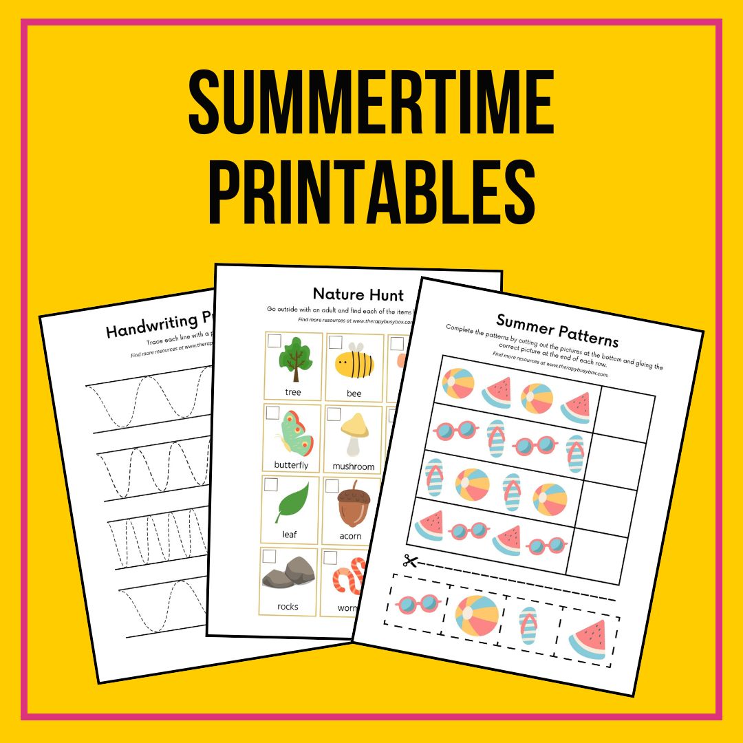 Summertime Printables | Occupational Therapy Practice – Therapy Busy Box